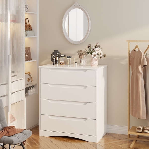 4 Drawer Dresser Chest of Drawers White for Bedroom Modern Vertical Storage Dressing Table On Sale Bed Bath Beyond 39122386