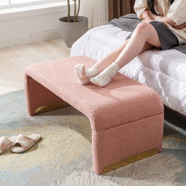 Queen Size Cloud Shaped Rails Headboard Upholstered Platform Bed Beige