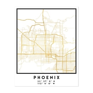 Phoenix Arizona Phoenix Street Map Maps Minimal Art Print/Poster - Bed ...