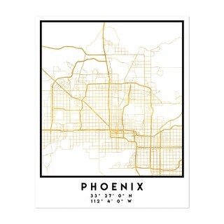 Phoenix Arizona Phoenix Street Map Maps Minimal Art Print/Poster - Bed ...