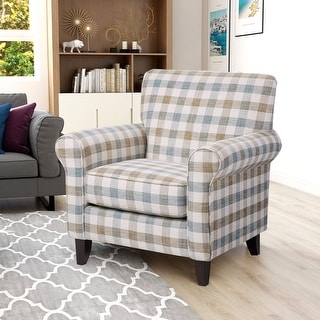 Morgila Transitional Multi-color Microfiber Checkered Pattern Armchair ...