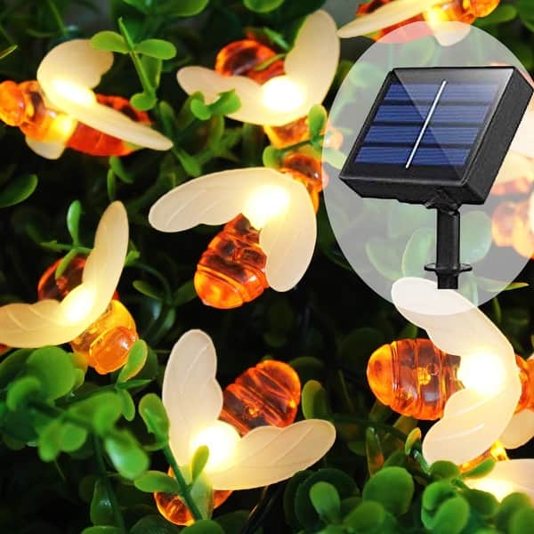 Solar String Lights 40 LED Honey Bees Lights Bee Fairy Lights - 3 Pack ...