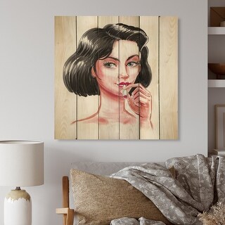 Designart 'I Can T Stop Fashion Girl' Glam Wood Wall Art Panels ...