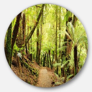 Designart 'Rainforest Panorama Landscape' Photo Circle Wall Art - Bed ...