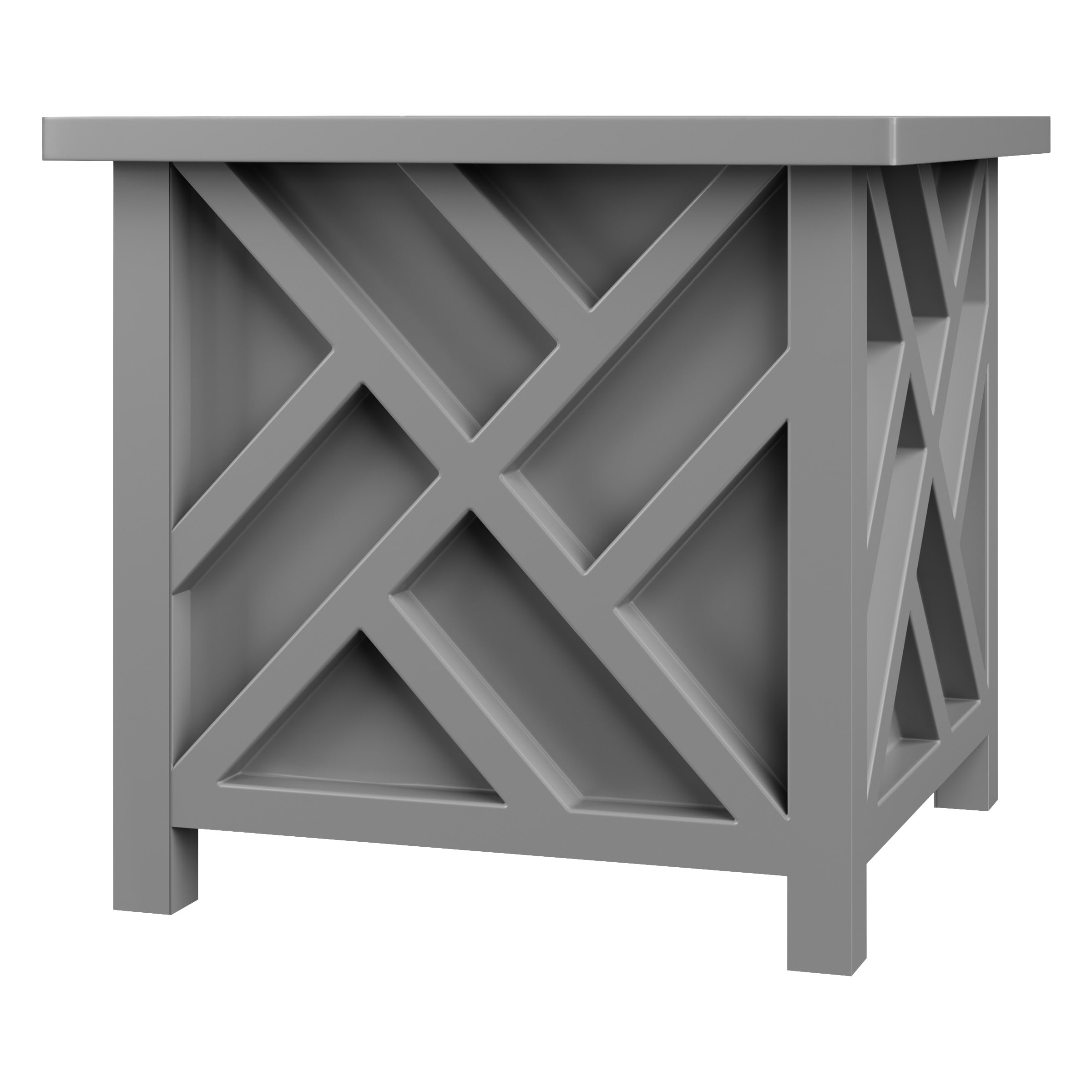 Lattice Design Planter Box - 15.5-Inch-Square Decorative Outdoor Flower ...