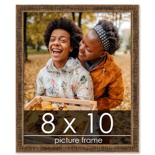 8x10 Distressed/Aged Black Complete Wood Picture Frame with UV Acrylic ...