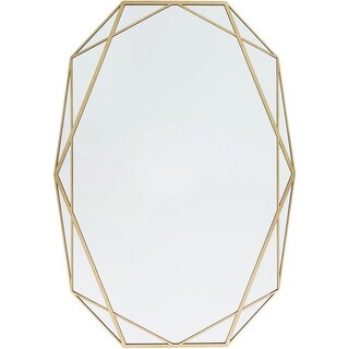 39.37" Geometric Design Gold Finished Framed Beveled Decagon Wall ...