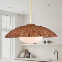 4-Light Bohemian Pendant Rattan Island Chandeliers for Dining Room - On ...