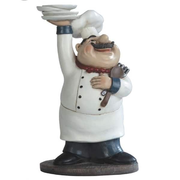 Q-Max 10"H Chef Serving Statue Dining Room Accessory Decoration ...