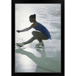 "Teenage girl ice skating, side view (blurred motion)" Black Framed ...