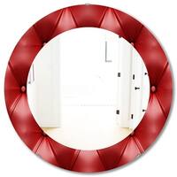 Designart 'Geometric Cream Block I' Printed Modern WallMirror ...