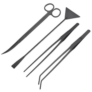 4 in 1 Set Black Tweezers Scissors Spatula with Flannelette Bag - Bed ...