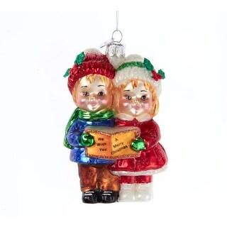 Pack of 8 Red and Blue Caroling Kids Christmas Ornaments 4.75" - Bed ...