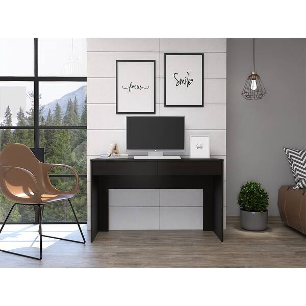 Computer Desk with 2-Drawers, Home Office Desk with Storage ...