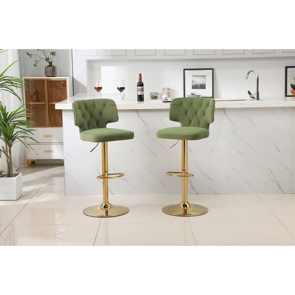 Modern Mint Swivel Velvet Bar Stool Counter Bar Chairs Adjustable ...