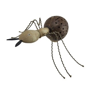 Wood And Coconut Shell Fire Ant Statue Coin Bank - 6.5 X 15 X 12.5 ...