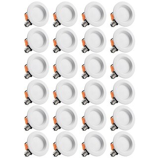 Bulluu 24-Pack 4 Inch 10W LED Dimmable Downlight with Sooth Trim, E26 ...