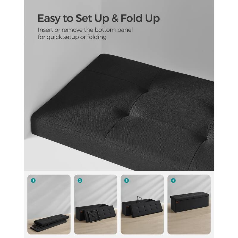 Storage Ottoman Foldable Storage Bench 15 X 43 X 15 Inches Flipping