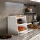 2 Layer Bread Box, Wood Food Storage Container - 15.74" x 9.84" - Bed ...