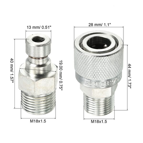 Hydraulic Quick Connect Coupler Set M14x1.5mm Male Pipe Fitting Black ...