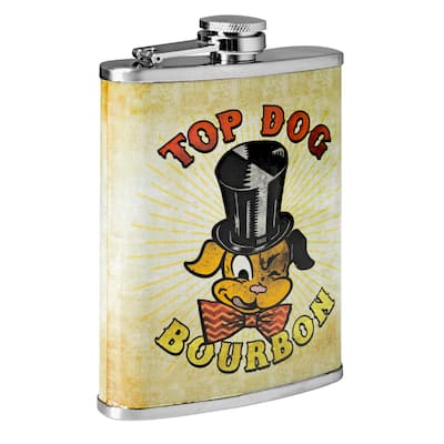 Top Dog Bourbon Stainless Steel 8 oz Liquor Flask - Overstock - 31716474