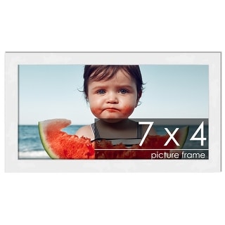 7x4 Frame White Solid Pine Wood Picture Frame | UV Acrylic Plexiglass ...