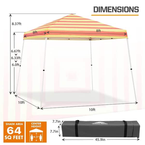 10x10 Slant Leg Pop-up Canopy Tent Easy One Person Setup Instant ...