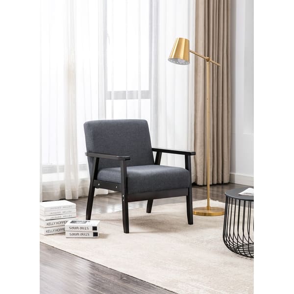 Linen Fabric Accent Chairs High Back Chaise Lounges for Livingroom ...