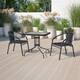 3-piece Metal/ Rattan Patio Dining Set with 28-inch Square Table - 28"W ...