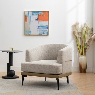 Modern Barrel Chair Sofa, Upholstered Round Armchair Reading Chair ...