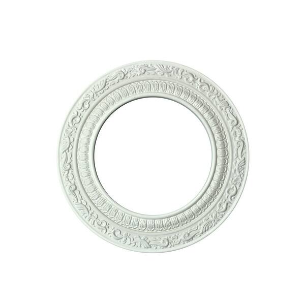White Recessed Lighting Trim 10 in. Round Polyurethane Ornate Recessed ...