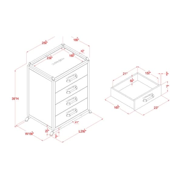 Cassius Industrial 30-inch 4-Drawer Vertical Chest by Furniture of ...