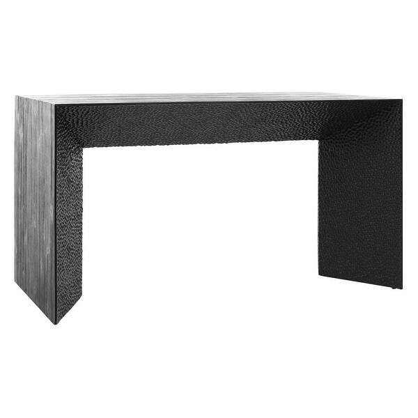 Cordilia 54-inch Long Black Pine Writing Desk with Textured Sides and ...