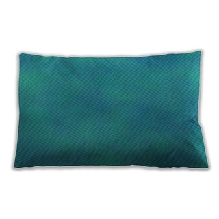 Ahgly Company Patterned Indoor-Outdoor Dark Cyan Green Lumbar Throw ...