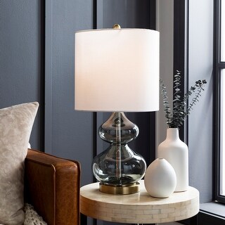 Artistic Weavers Luna Translucent Grey Glass Table Lamp - 25"H x 12"W x ...