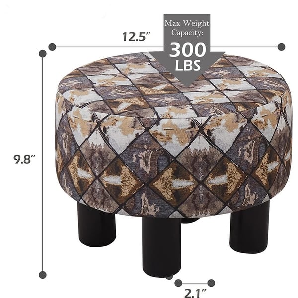 Round Footrest Stool Upholstered Step Stool Sofa Stool - Diamond - Bed ...