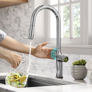 OlettoTall Modern Single-HandleTouch Kitchen Sink Faucet with Pull Down ...