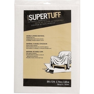Trimaco SuperTuff 9 Ft. x 12 Ft. Paper/Poly Drop Cloth - 1 Each - Bed ...