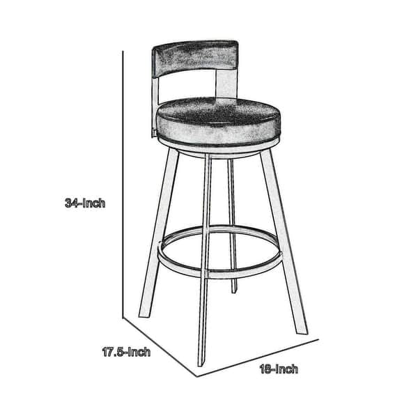 Nova 26 Inch Swivel Counter Stool, Panel Back, Black, Brown Faux ...