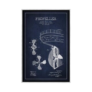 iCanvas "Propeller Navy Blue Patent Blueprint" by Aged Pixel Framed ...