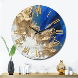 Designart "Transcendence Abstract In Blue And Gold II" Abstract ...