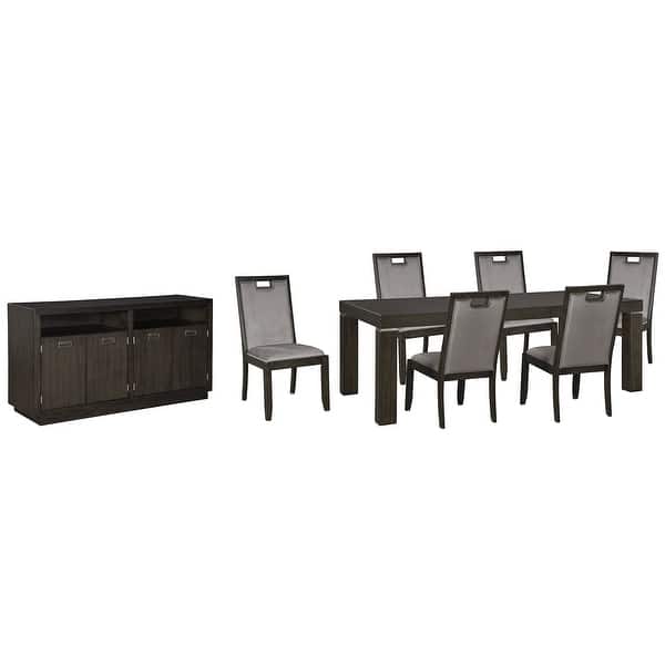 Signature Design by Ashley Hyndell Dark Brown 8-Piece Dining Package ...