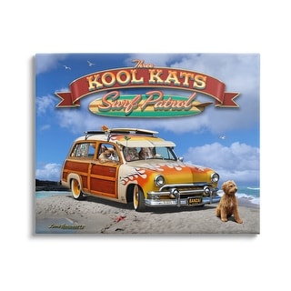 Stupell Kool Kats Beach Canvas Wall Art Design by Larry Grossman - Bed ...