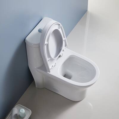 Moda Morden Dual-Flush Elongated One-Piece Toilet High-Efficiency Water ...