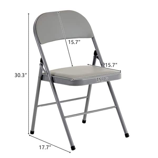 Elegant Foldable Iron Chairs,For Convention,Exhibition,Gray - Bed Bath ...