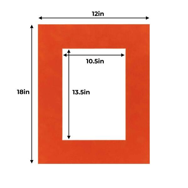 12x18 Mat for 11x14 Photo - Orange Suede Matboard for Frames Measuring ...