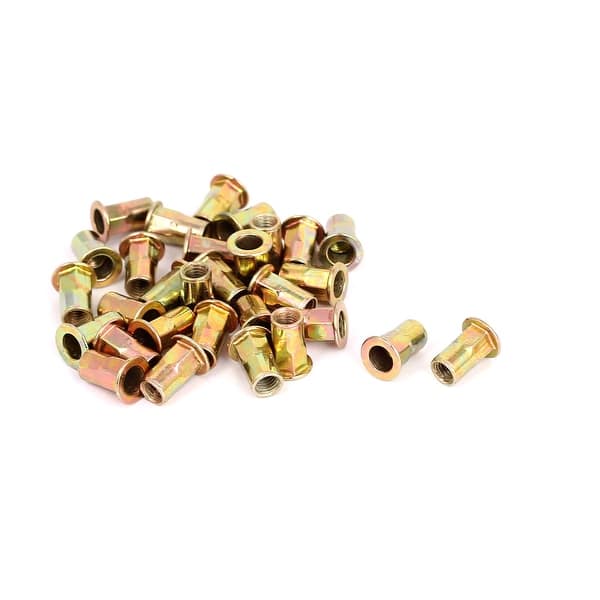 M5 Flat Head Half Hex Body Open End Threaded Blind Rivet Nuts Nutserts - Bronze Tone - Bed Bath ...