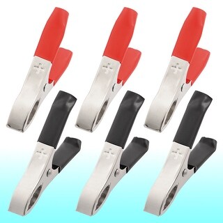 12 Pcs 30A Plastic Covered Test Probe Metal Alligator Clips 75mm ...