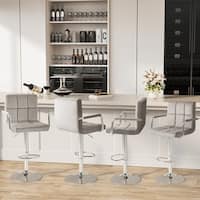 Furniwell Bar Stools Set of 2 Modern Height Adjustable Kitchen Counter ...