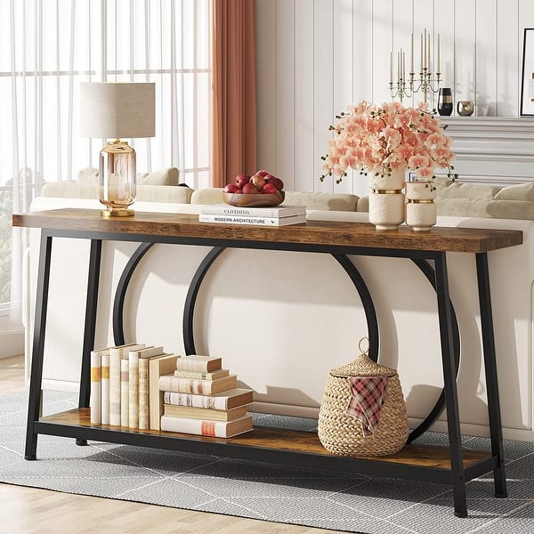 70.9 Inch Sofa Console Table with Storage for Entryway Hallway Living ...